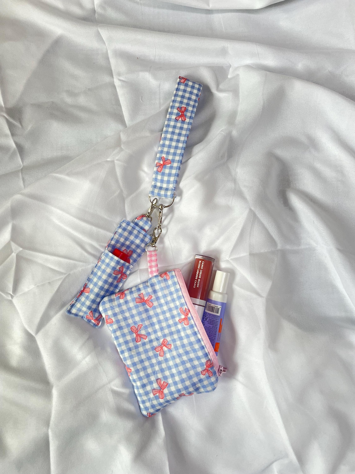 Mini Wallet, Cute Quilted Aesthetic Zipper Pouch Bow Card Holder Coin ...