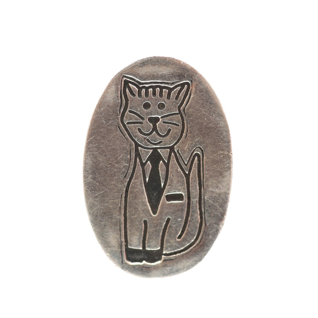 Sterling Silver Anthropomorphic Cat - Etsy
