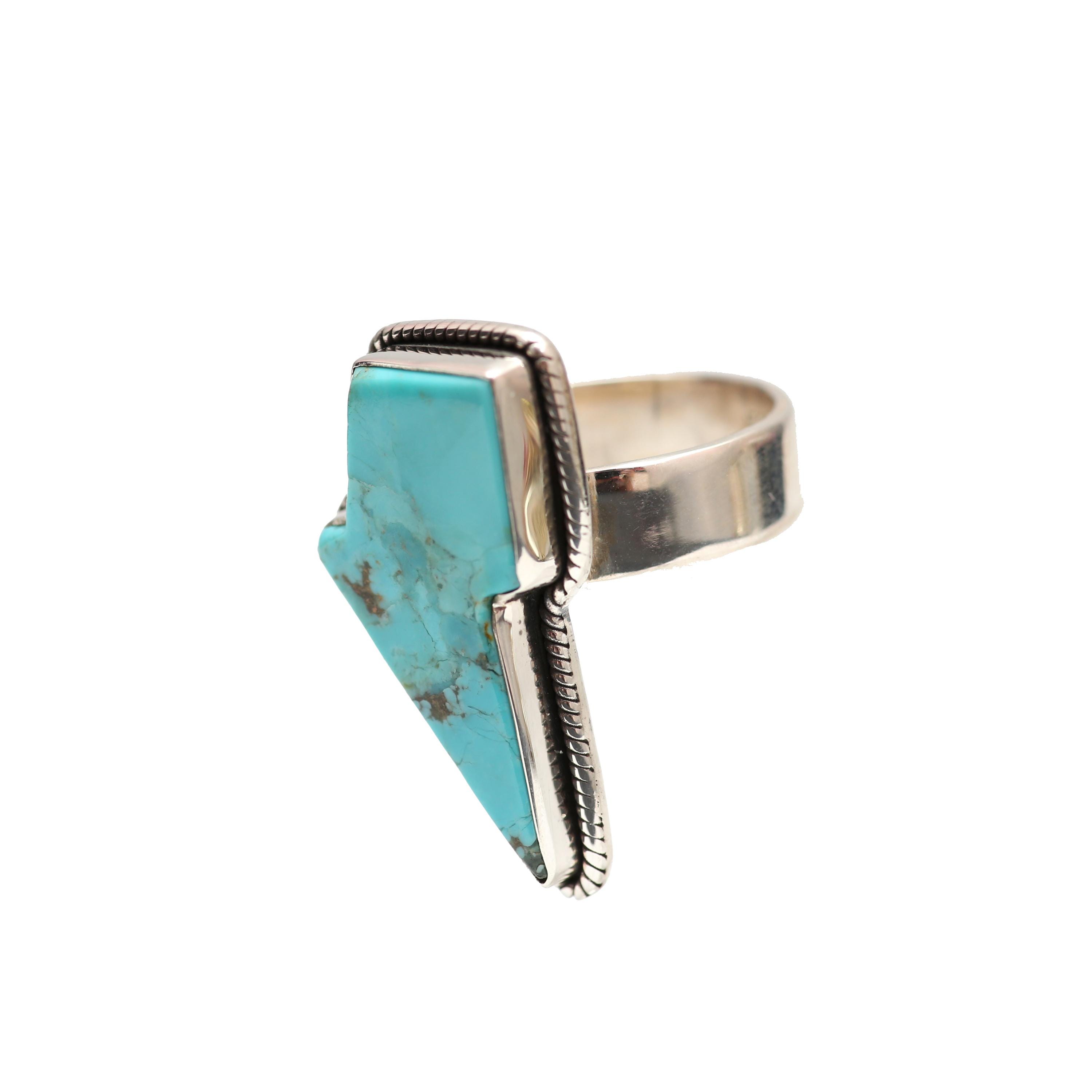 Turquoise Lightning Bolt Ring - Etsy