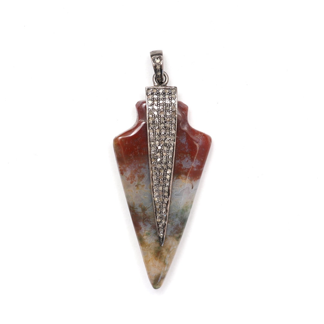 Diamond Agate Arrowhead Pendant - Etsy