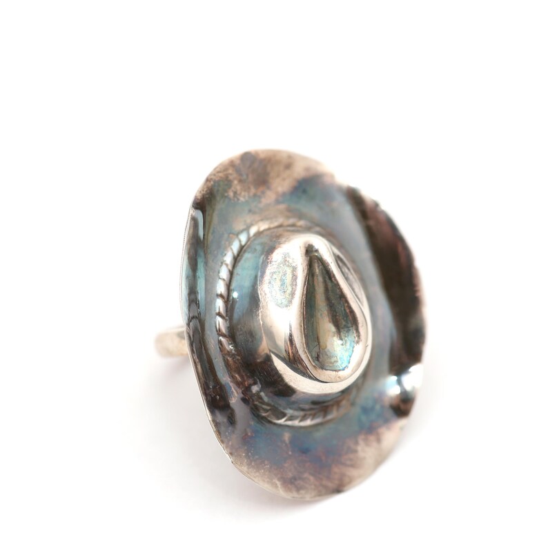 Sterling Silver Cowboy Hat Ring - Etsy