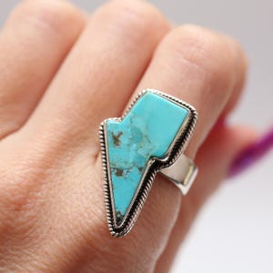Turquoise Lightning Bolt Ring - Etsy