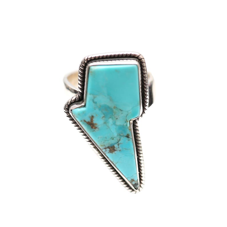 Turquoise Lightning Bolt Ring - Etsy
