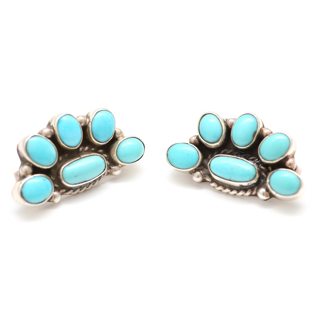 Navajo Sterling Turquoise Watch Clips - Etsy