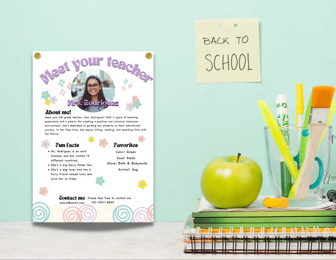 Meet Your Teacher! Personalized Teacher Introduction Template Printable ...