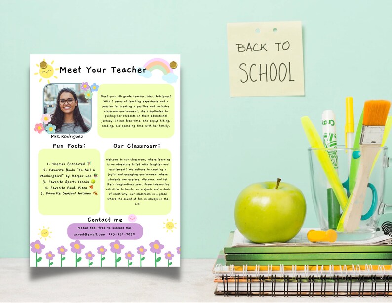 Meet Your Teacher! Personalized Teacher Introduction Template Printable ...