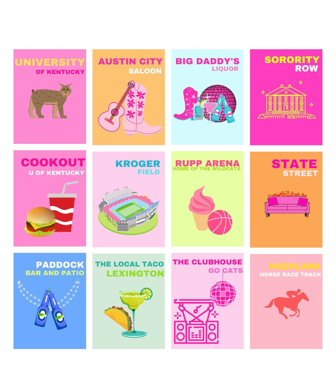 University of Kentucky Digital Prints Preppy Wall Art - Etsy