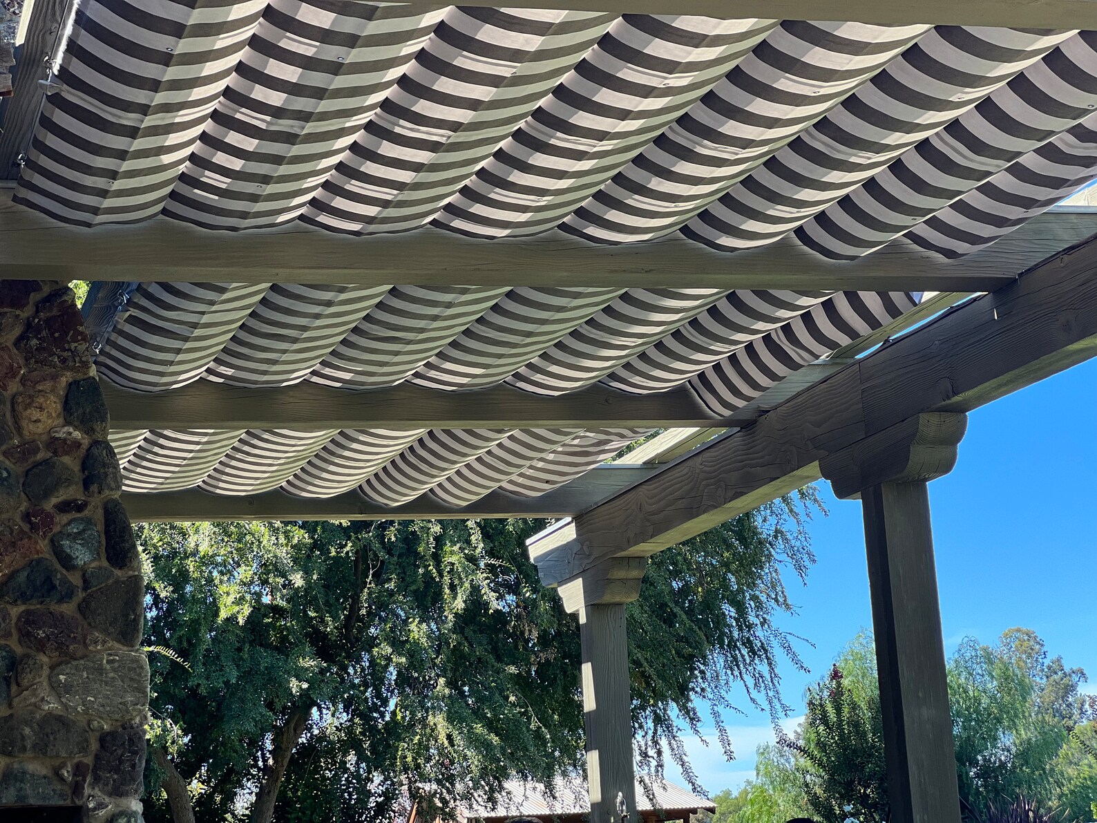 Custom Retractable Wave Pergola Canopy Kit 10 X 20 Patio Shade Cover ...