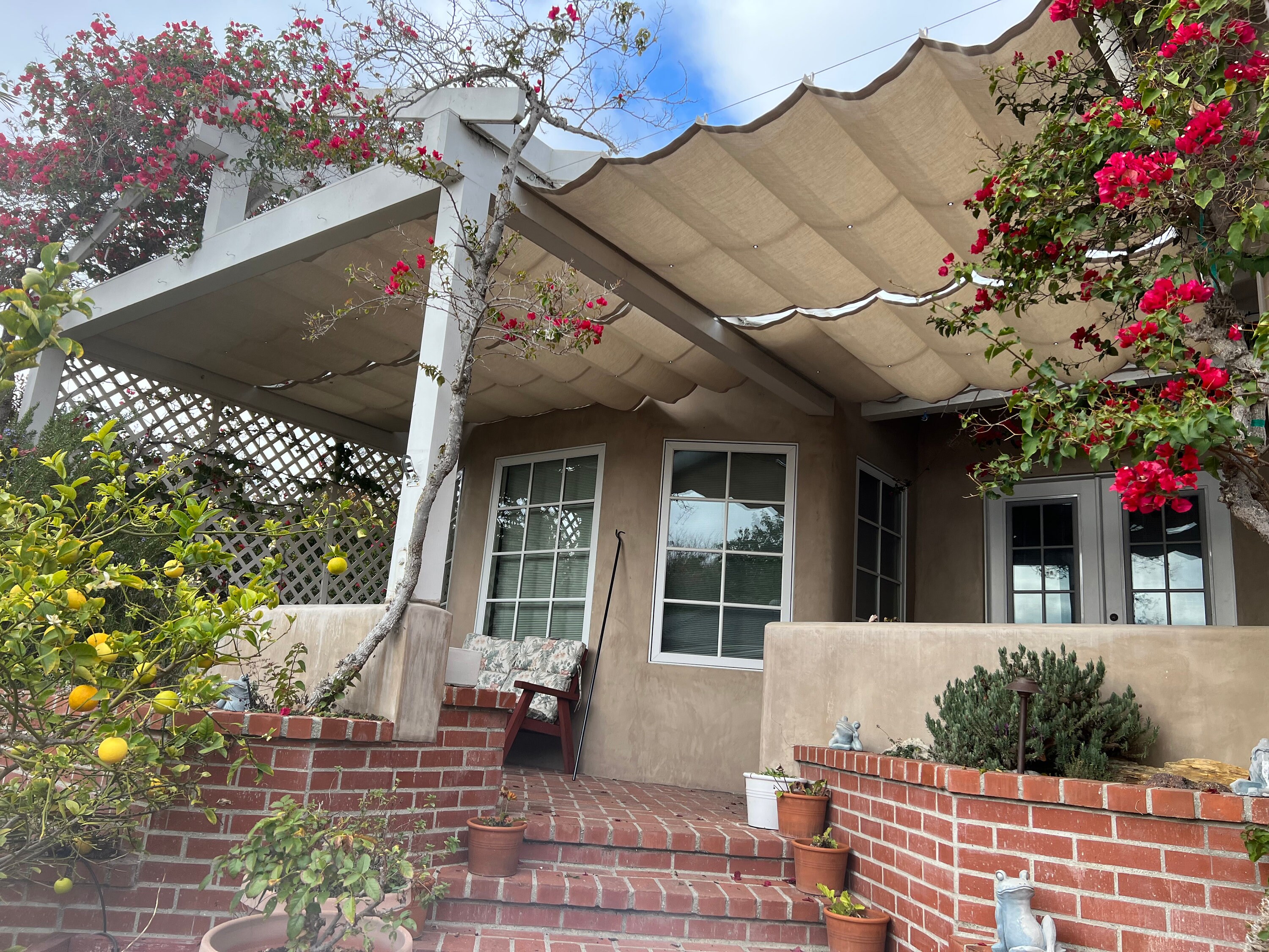Custom Retractable Wave Pergola Canopy Kit 10 X 12 Patio Shade Cover ...