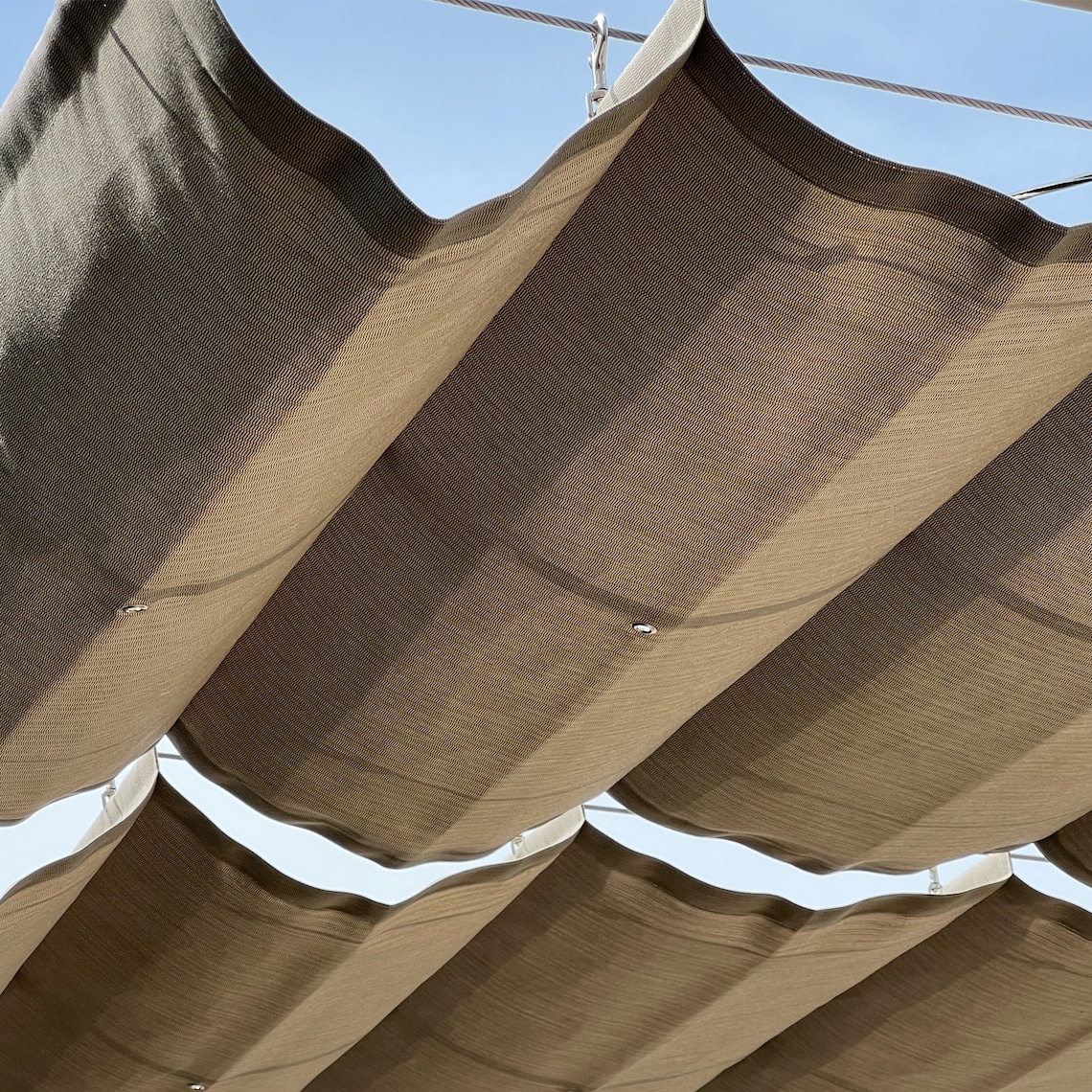 Custom Retractable Wave Pergola Canopy Kit 10 X 10 Patio Shade Cover ...