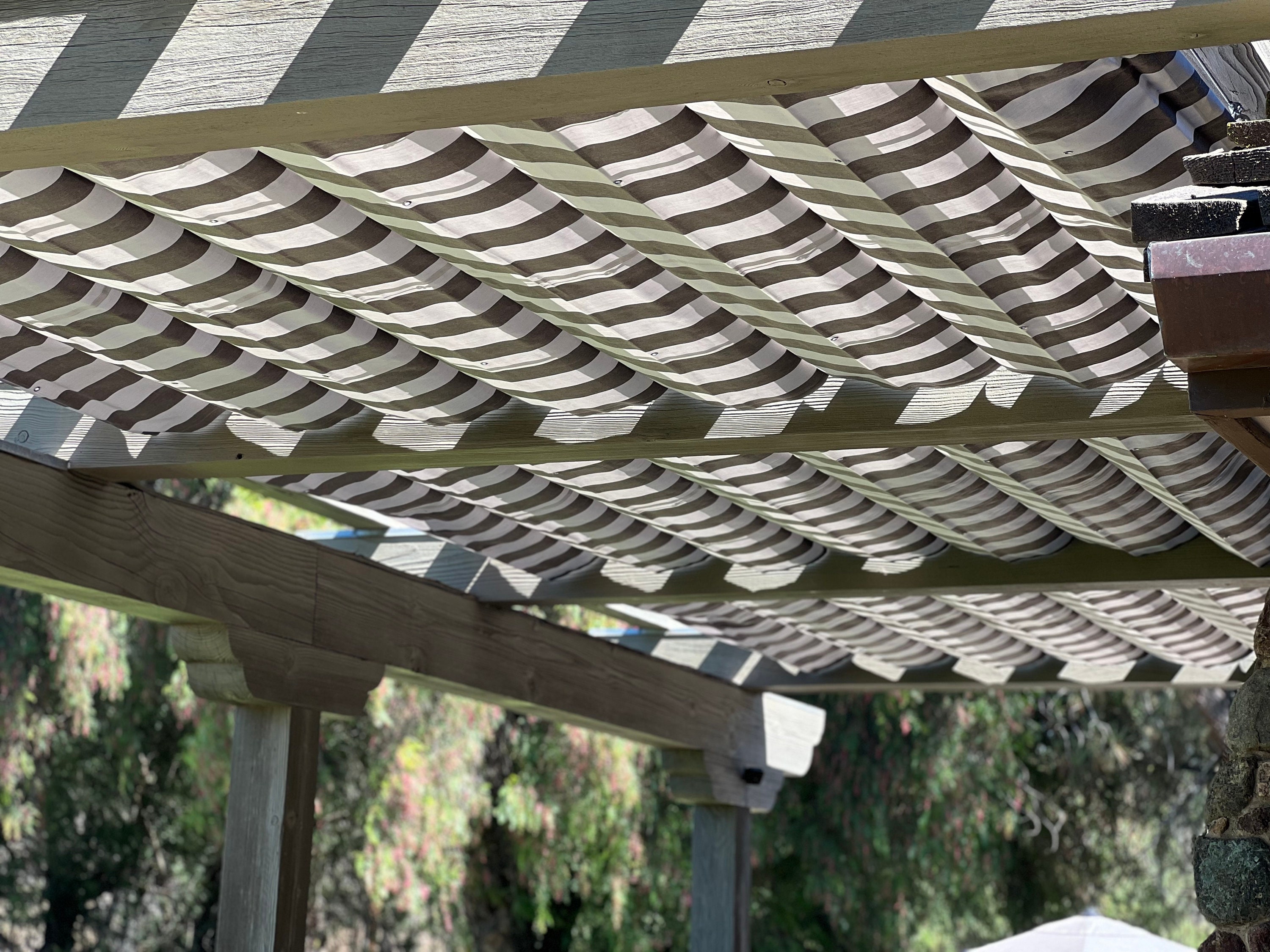 Custom Retractable Wave Pergola Canopy Kit 10 X 12 Patio Shade Cover ...