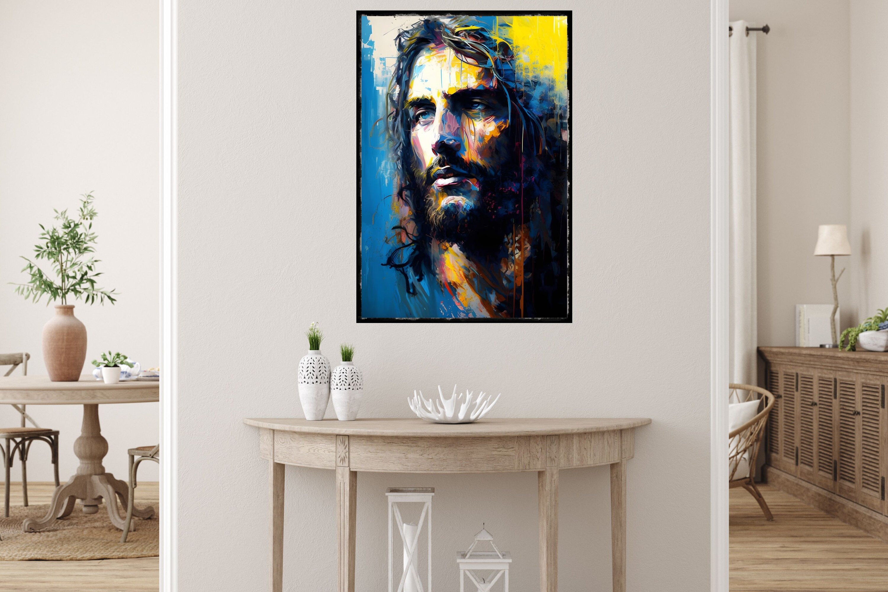 Jesus Colorful Portrait - Etsy