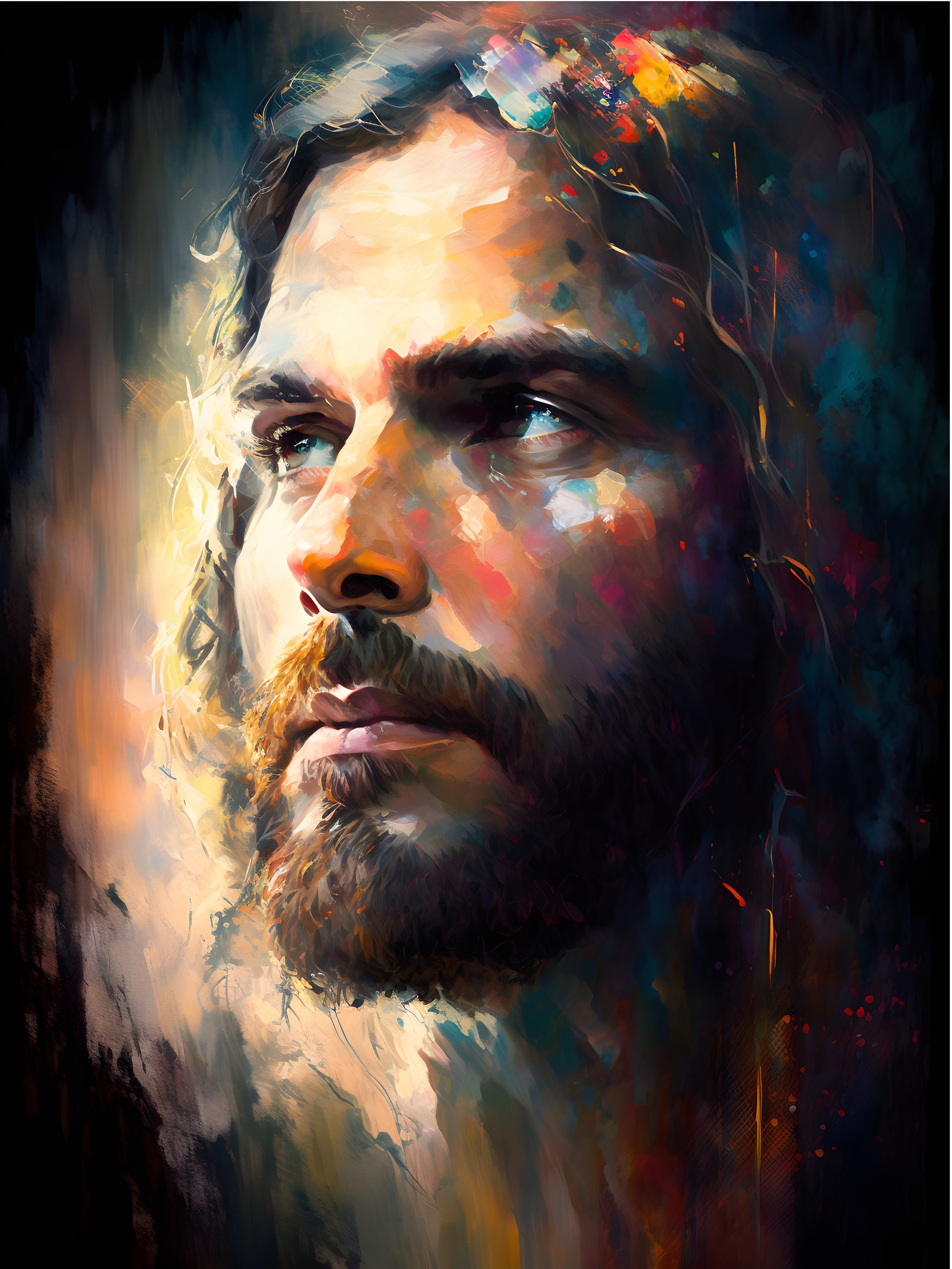 Portrait of Jesus, Religious Painting, Jesus Christ, Jesus Wall Art ...