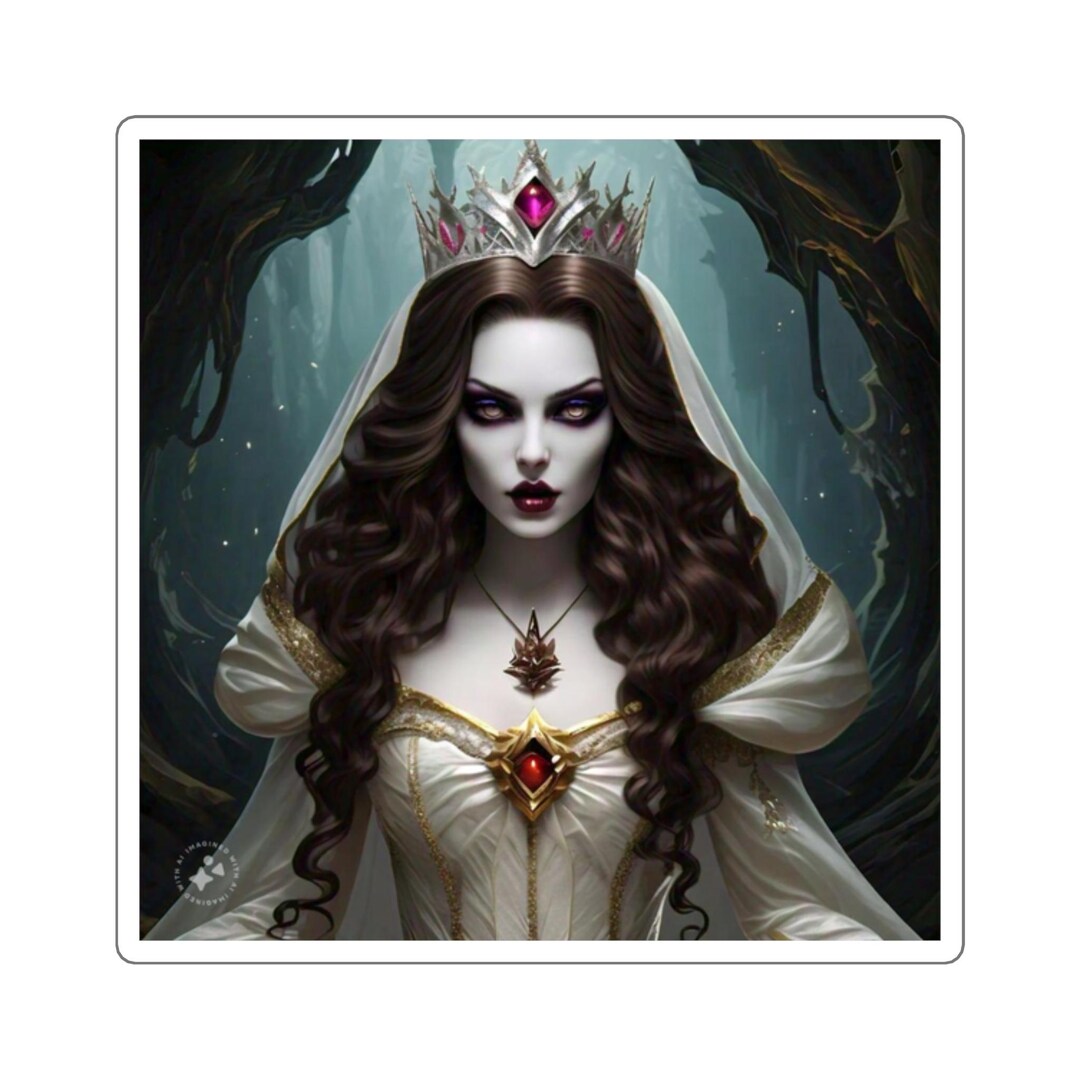 Halloween Corpse Queen Vampire Square Sticker, Gothic Sticker, Spooky ...