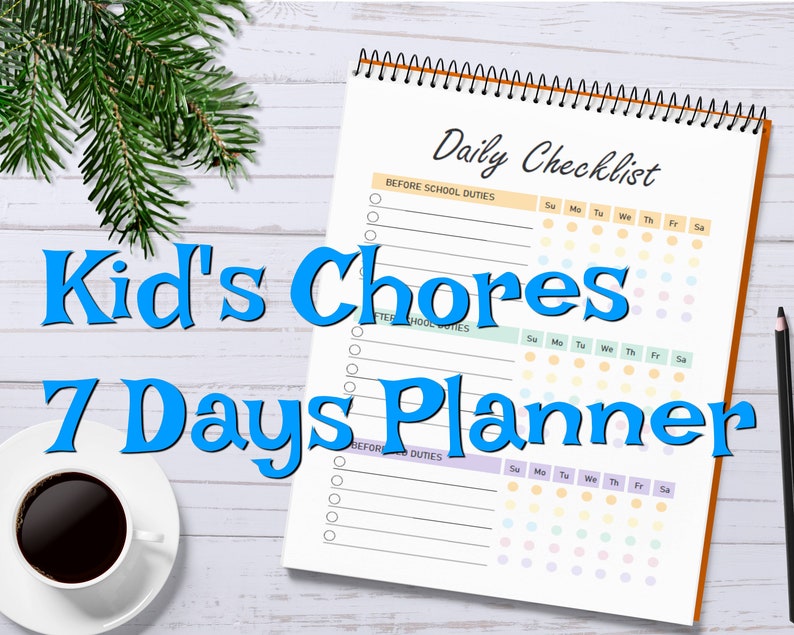Editable Printable Planner for Kids Chores Daily Planner for 7 Days To ...