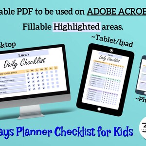 Editable Printable Planner for Kids Chores Daily Planner for 7 Days To ...