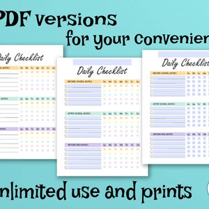 Editable Printable Planner for Kids Chores Daily Planner for 7 Days To ...