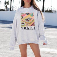 Sweater Sushi Heart Nigiri Cozy Sweater - Boho Clothing Sushi Gift Idea ...