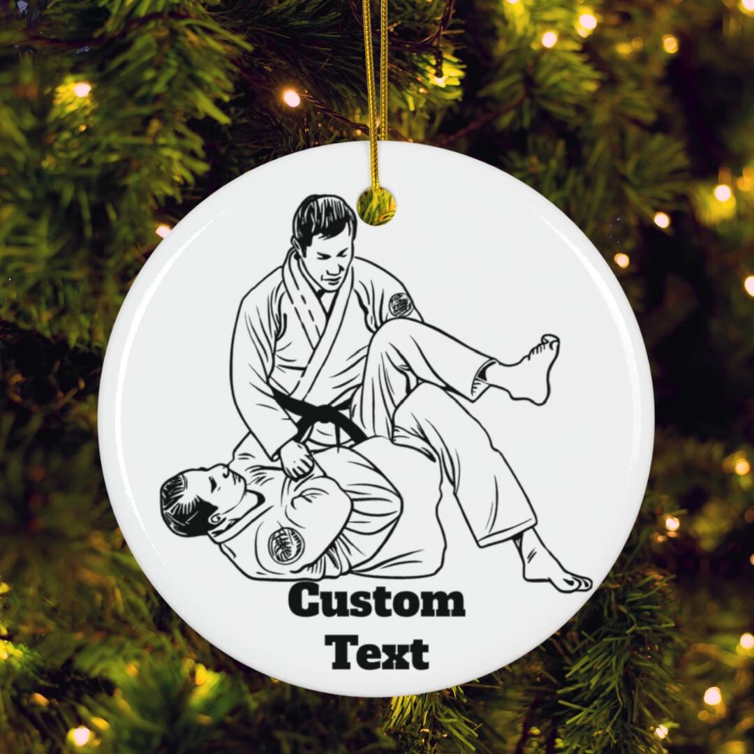 Jiu Jitsu Ornament, Customizable Martial Arts Christmas Tree Decoration ...