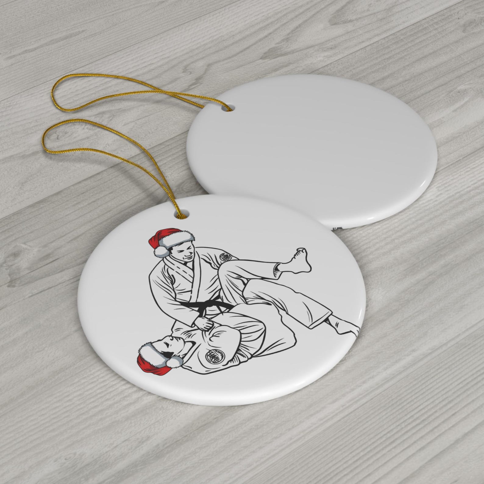 Funny Jiu Jitsu Ceramic Ornament, Christmas Martial Arts Decor, Holiday ...