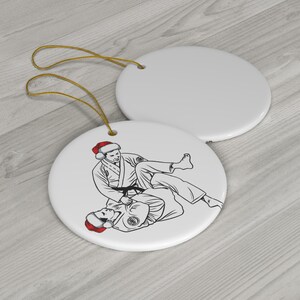 Funny Jiu Jitsu Ceramic Ornament, Christmas Martial Arts Decor, Holiday ...