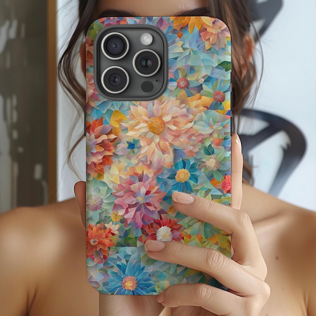 Floral Stained Glass iPhone 16 Pro Plus 15 14 13 12 11 Pro Max Plus ...