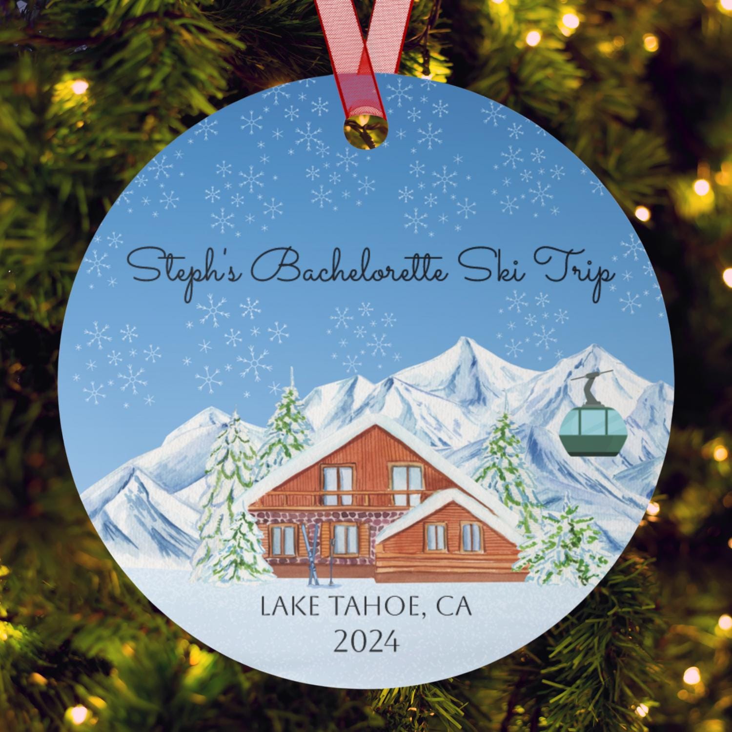 Custom Bachelorette Ski Trip Ornament, Friend Trip Personalized, Ski ...