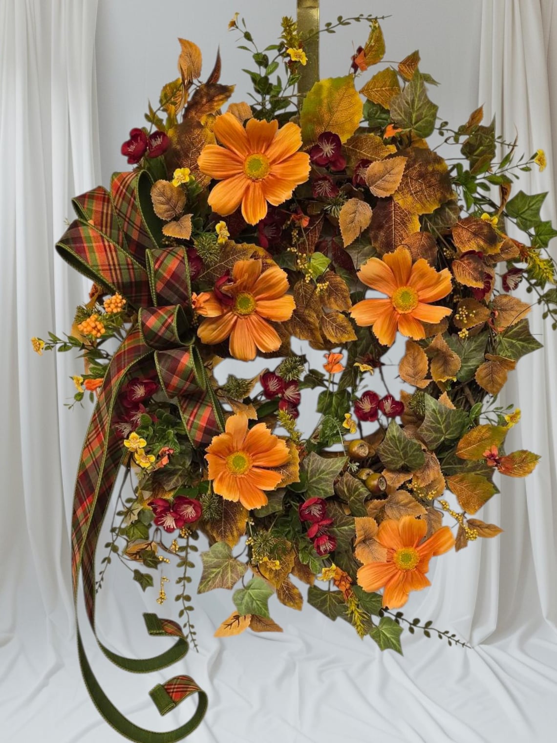 Autumn Harvest Wreath - Rustic Fall Floral Door Decor - Etsy