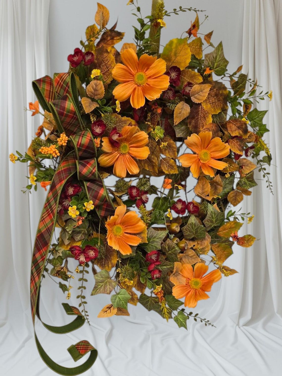 Autumn Harvest Wreath - Rustic Fall Floral Door Decor - Etsy
