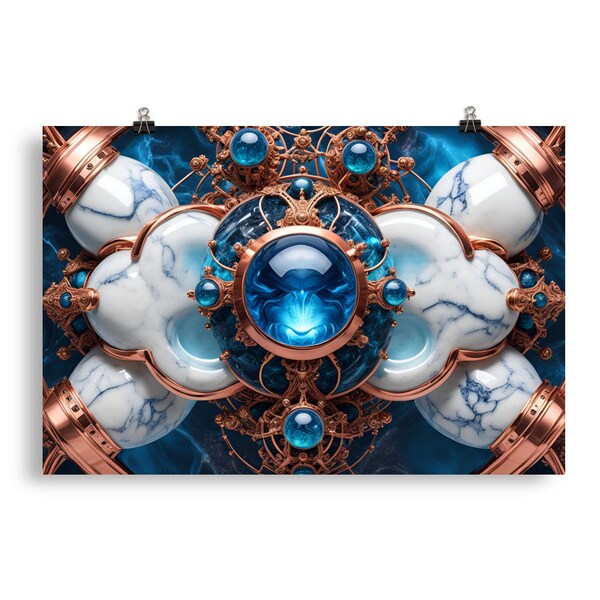 Abstract Psychedelic Fractal Wall Art Poster Print - Etsy