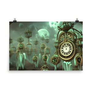 Trippy Clock World Surrealism Poster Art Print - Etsy