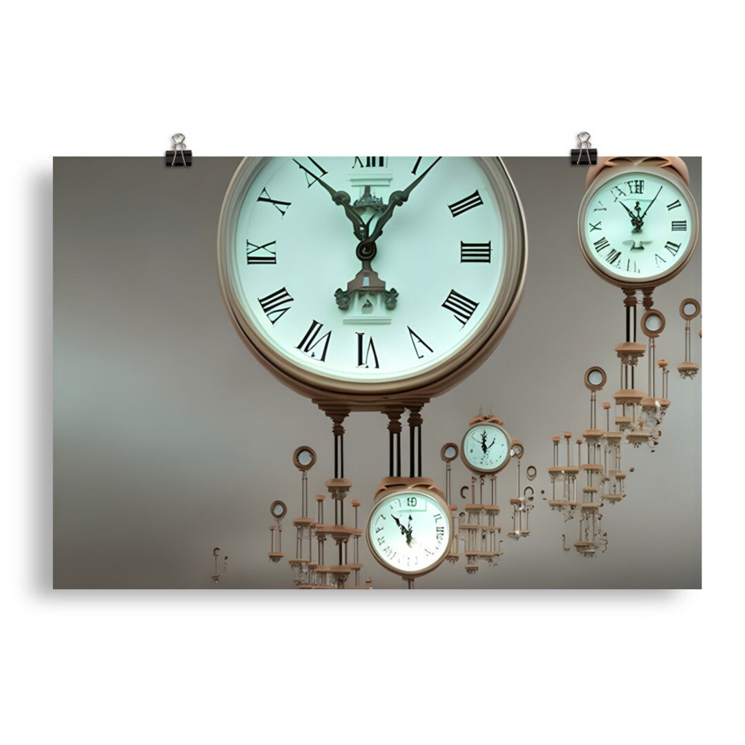 Trippy Clock World Surrealism Poster Art Print - Etsy