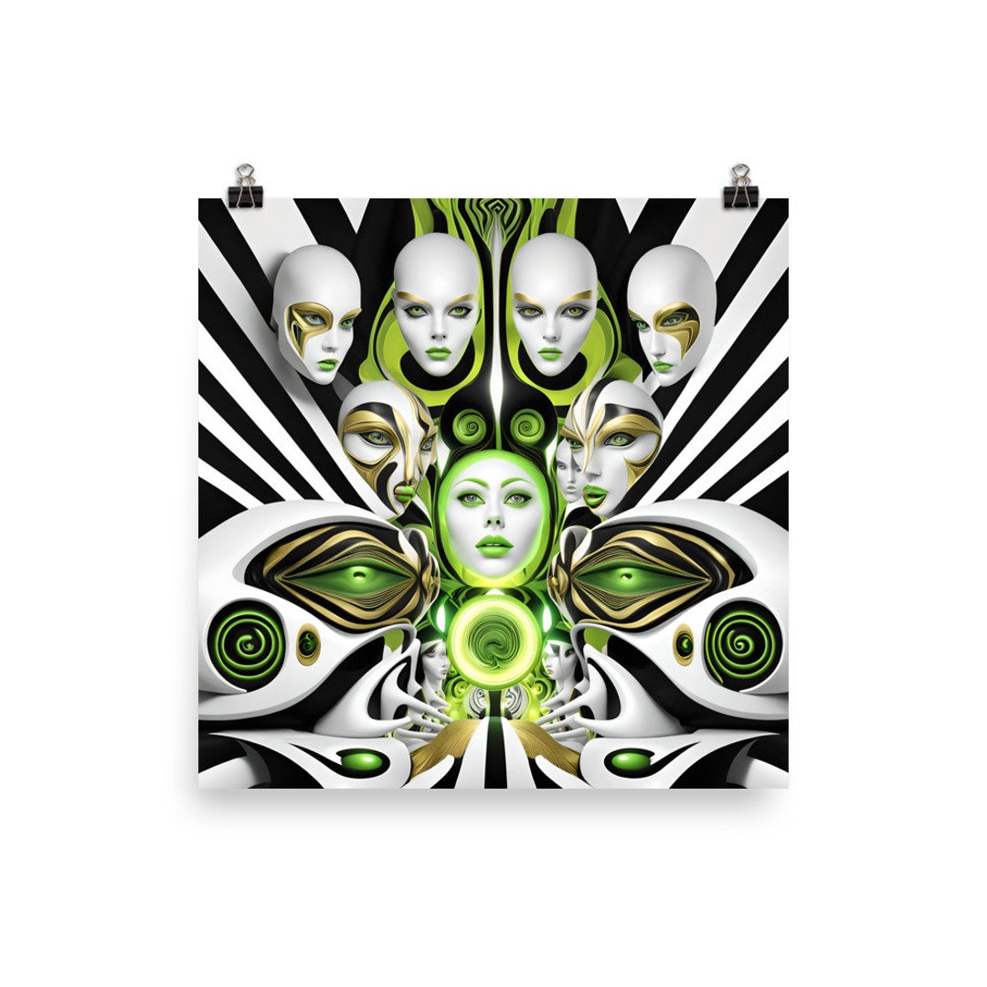 Trippy Face Psychedelic Abstract Surrealism Wall Art Poster Print - Etsy