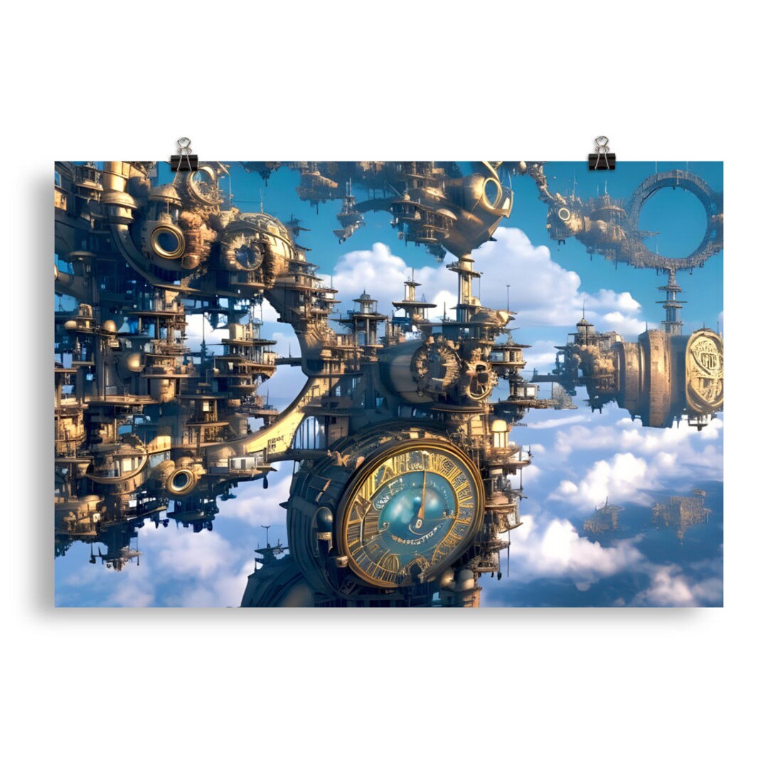 Trippy Clock World Surrealism Poster Art Print - Etsy