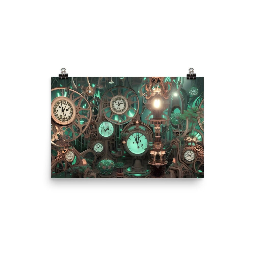 Trippy Clock World Surrealism Poster Art Print - Etsy