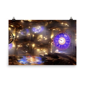 Trippy Clock World Surrealism Poster Art Print - Etsy
