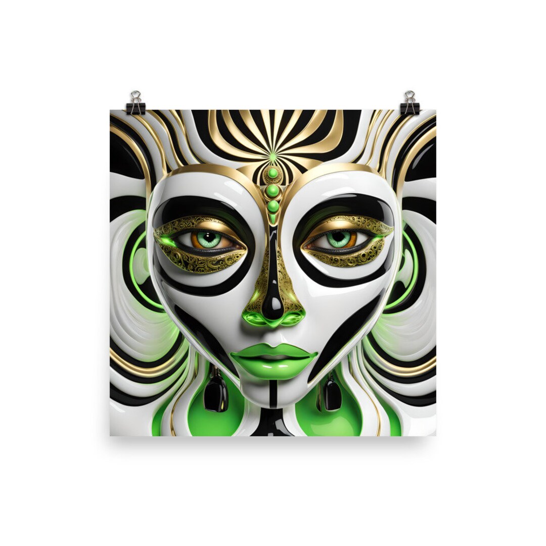 Trippy Face Psychedelic Wall Art Poster Print - Etsy