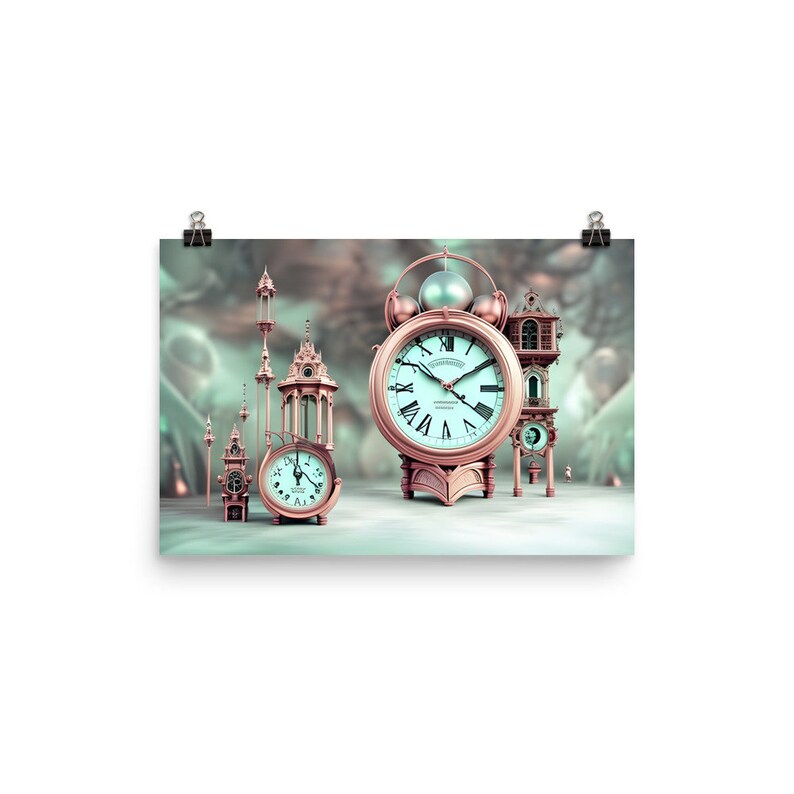 Trippy Clock World Surrealism Poster Art Print - Etsy