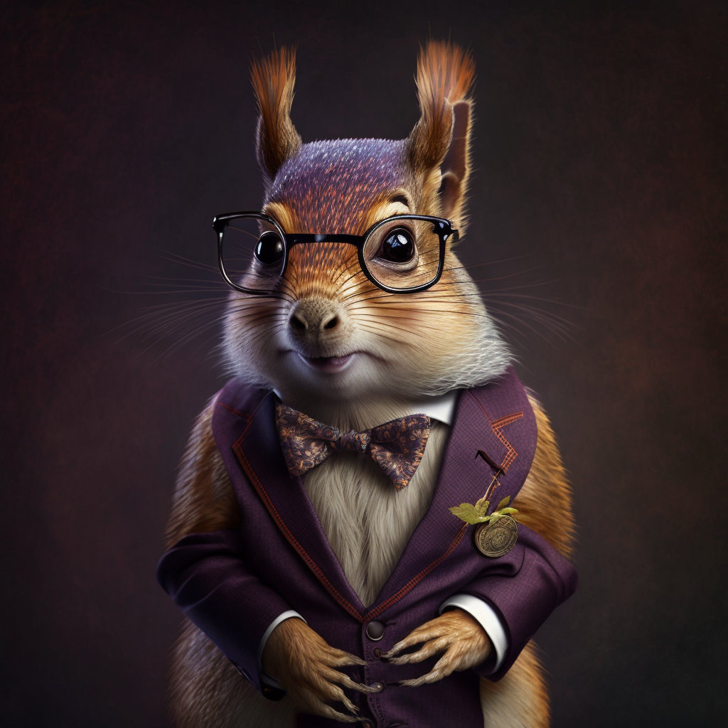 Professor Squirrel in a Suit Digital Print - Etsy