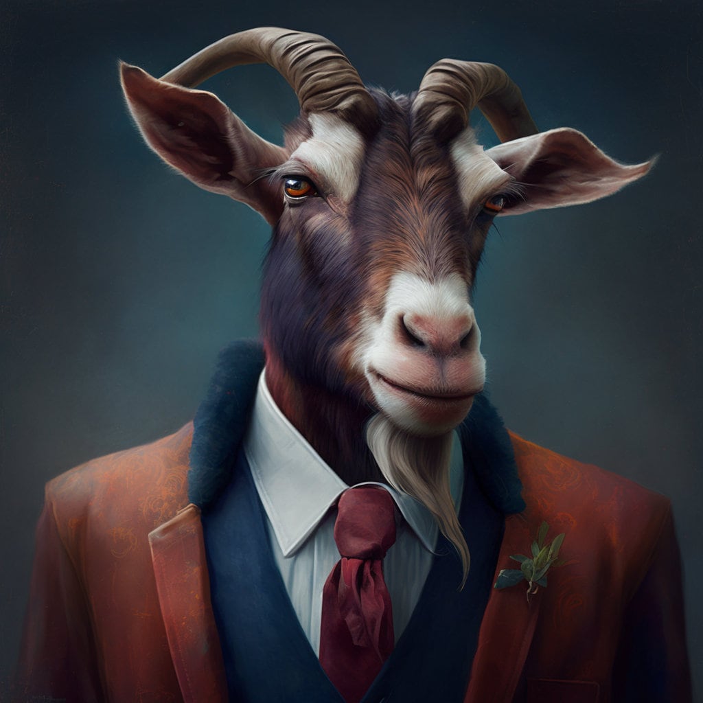 Goat in a Red Suit Digital Print - Etsy