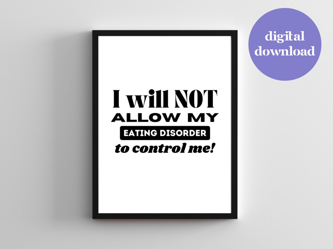Eating Disorders Printable Wall Art Poster for ED Recovery Wall Art ...
