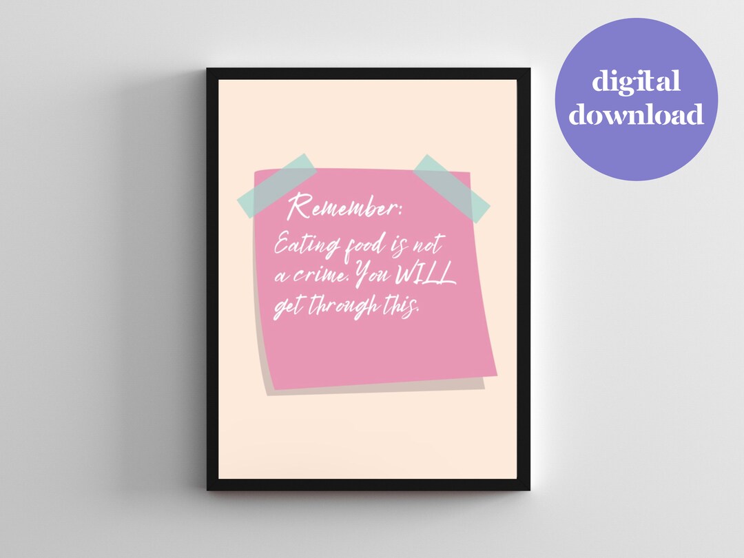 Eating Disorders Recovery Poster for ED Recovery Wall Art Poster for ...