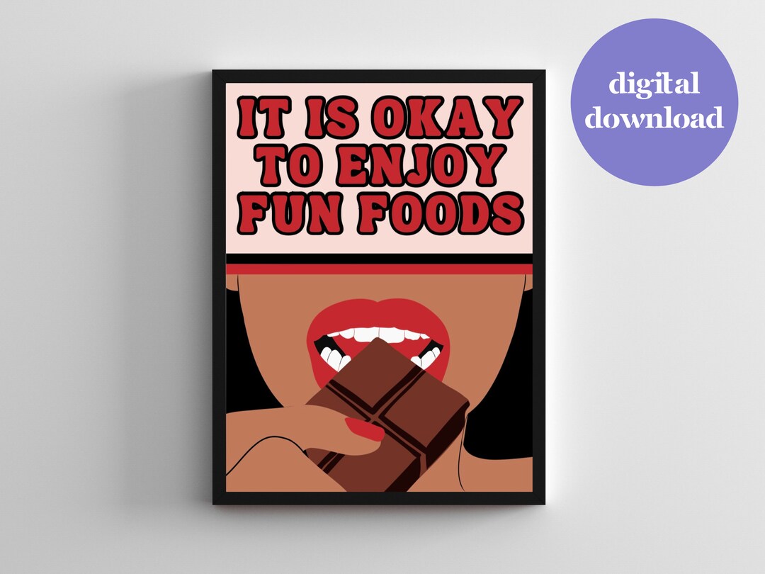 Eating Disorder Recovery Art Print Kitchen Decor for ED Recovery Black ...