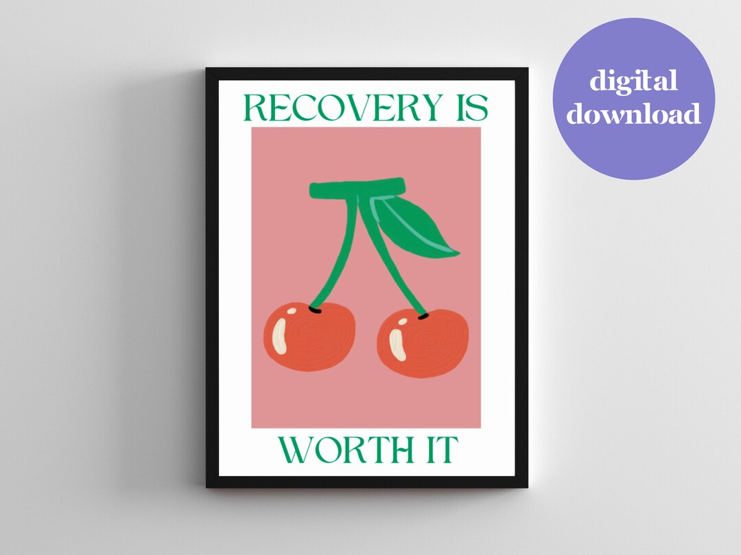 Cherry Print Pattern Poster for Eating Disorders Recovery Wall Art for ...