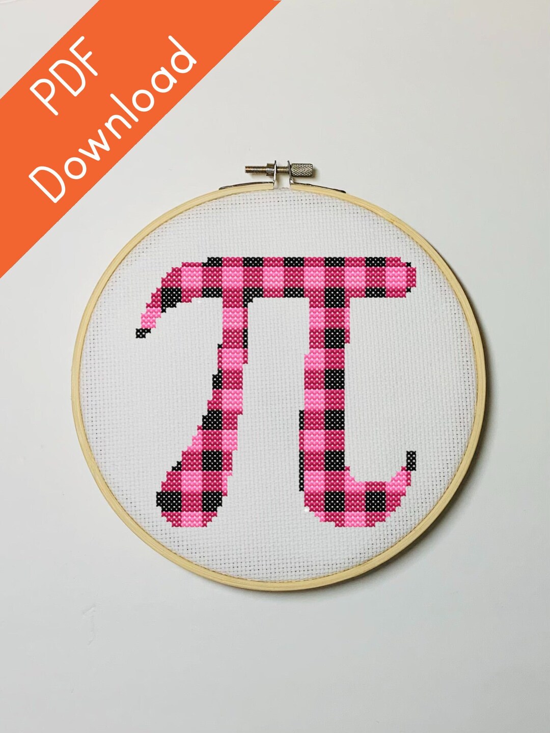 Pink Plaid Pi Cross Stitch Pattern, Instant Download, PDF Pattern - Etsy