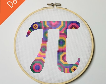 Pink Plaid Pi Cross Stitch Pattern, Instant Download, PDF Pattern - Etsy