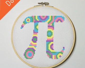 Pink Plaid Pi Cross Stitch Pattern, Instant Download, PDF Pattern - Etsy