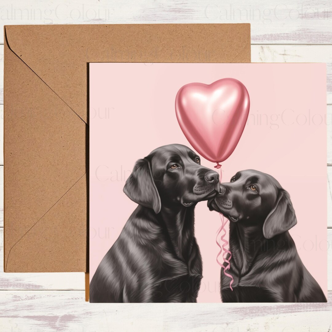 Black Labrador Greeting Card | With Love | Anniversary | Birthday ...