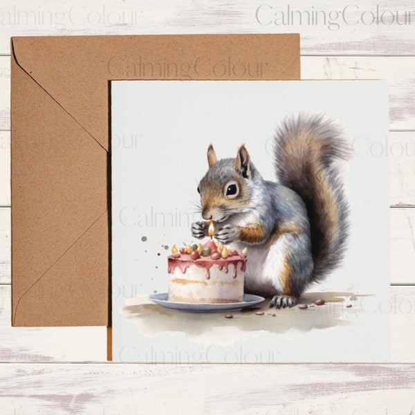 Squirrel Card - Etsy