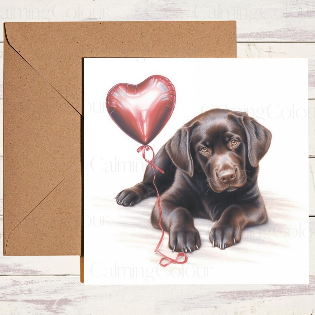 Chocolate Labrador Greeting Card | With Love | Anniversary | Birthday ...